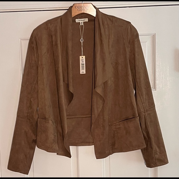 Max Studio | Jackets & Coats | Max Studio Faux Suede Drape Jacket ...